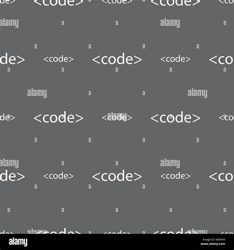Code Sign Icon Programming Language Symbol Seamless Pattern On A Gray