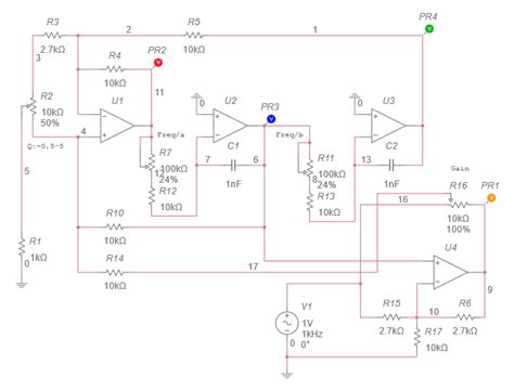 State Variable Filter Multisim Live
