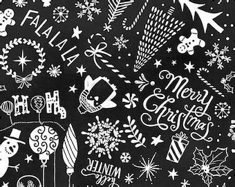 Holiday Chalkboard Words Motifs Christmas Winter Snow Seasonal