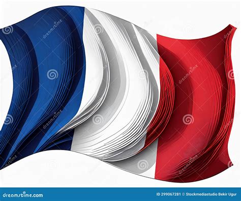 Waving Flag Of France Stock Illustration Illustration Of Pole 299067281