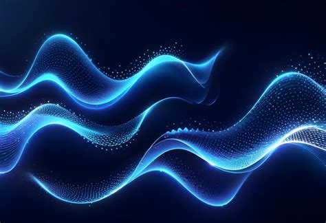 Premium Photo Abstract Waving Particle Technology Background Design Abstract Wave Moving Dots