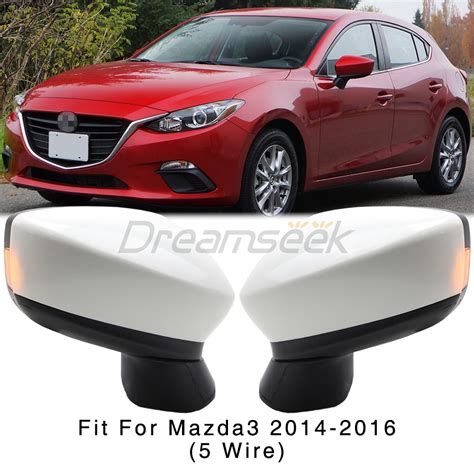2Pcs Side Door Mirror For Mazda3 Axela 2014 2015 2016 Rearview Wing