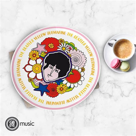 The Beatles Yellow Submarine Flowers 4 Pc Plate Set