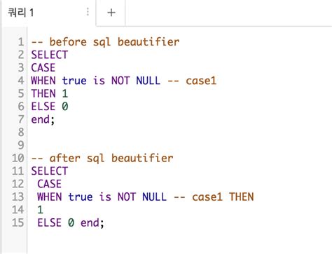 Workbench Sql Beautifier Not Working Properly Case When Then Statement · Issue 114