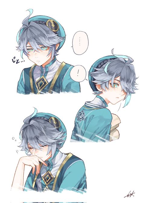 Safebooru 1boy Aged Down Ahoge Akademiya Uniform Alhaitham