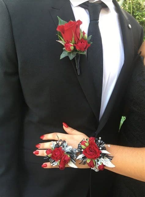 Red Rose Wrist Corsage And Buttonhole Artofit