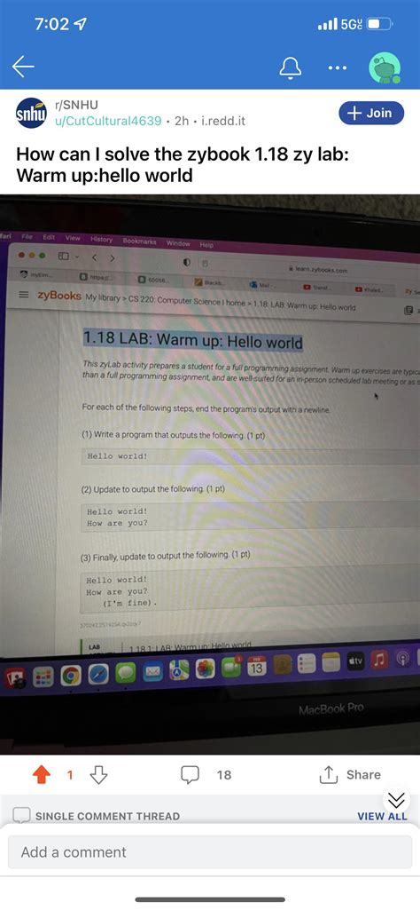 How Can I Solve The Zybook 118 Zy Lab Warm Uphello World Rzybooks