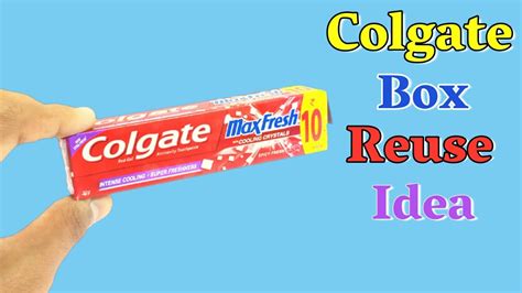 Best Out Of Waste Colgate Box Craft Diy Art And Craft Colgate Box