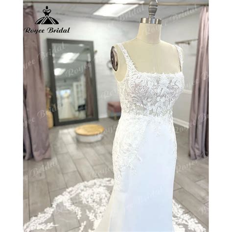 Vintage Boho Lace Appliques Mermaid Backless Wedding Dress For Women 2