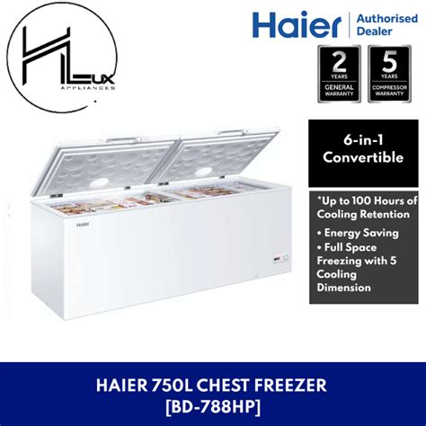 LOWEST PRICE GUARANTEE Haier 6 In 1 Convertible Chest Freezer 750L