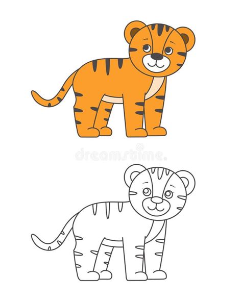 Tigre Para El Libro De Colorear Ilustración del Vector Ilustración de contorno adulto