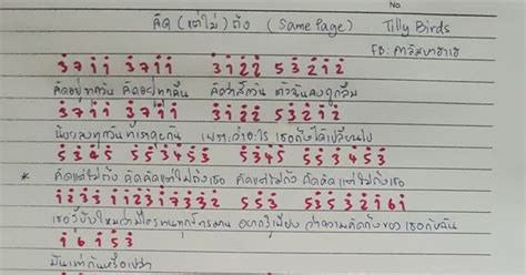 แจกโน้ตเพลง ~ คิด แต่ไม่ ถึง ~ Tilly Birds