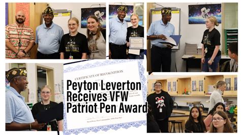 Peyton Leverton Receives Vfw Patriot Pen Award Lytle Independent