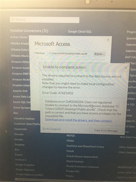 Help Cant Conect Ms Access File To Tableau R Tableau