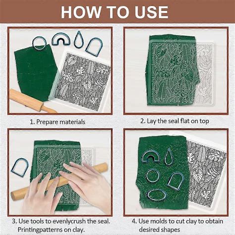 Polymer Clay Texture Sheets Leaves Silicone Texture Stamp Sheets Clay