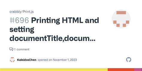 Printing Html And Setting Documenttitledocumenttitle Is Not Worked · Issue 696 · Crabbly