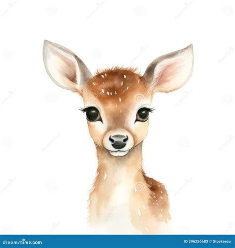 Playful Fawn With Bouquet Cute Cartoonish Design With Vray Tracing And