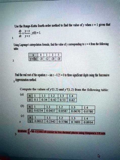 Solved Use The Runge Kutta Fourth Order Method To Find The Value Of Y