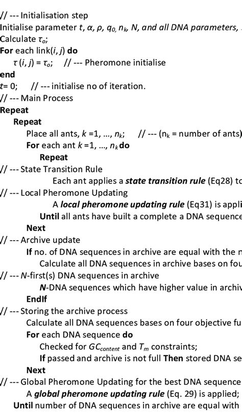 Acs Algorithms For Dna Sequence Design Problem Download Scientific