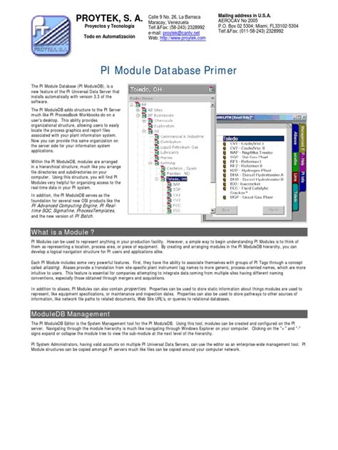 pi module database primer proytek s a pdf databases