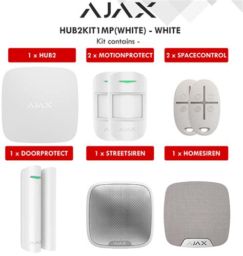 HUB2KIT1MP AJAX Grade 2 Wireless Alarm Kit With Fobs