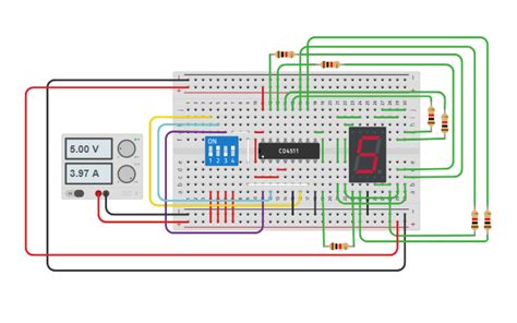 Circuit Design 7 Segment Decoder Tinkercad