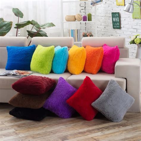 Soft Plush Bedroom Decorative Pillow Case Square Pillow Cover Plush