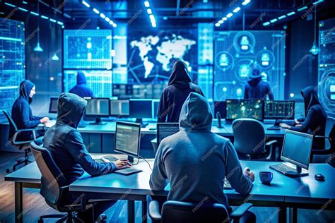 Hackers Lair Cybercrime And Cyberattack Planning Premium Ai Generated Image