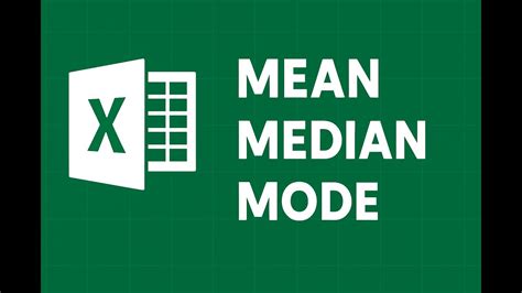Calculate Mean Median And Mode In Excel Youtube
