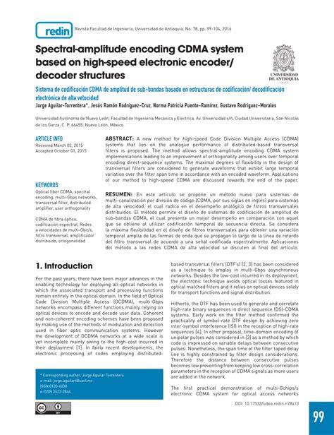Pdf Spectral Amplitude Encoding Cdma System Based On High Speed Electronic Encoderdecoder