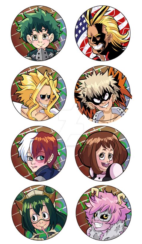 My Hero Academia Button Set 1 By Crystal Seraph On Deviantart