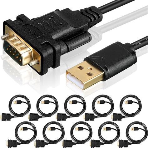 Kanayu 10 Pcs 6 Ft Usb To Rs232 Usb To Rs232 Adapter With Ftdi Chipset Ease Of