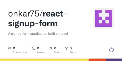Github Onkar75react Signup Form A Signup Form Application Built On