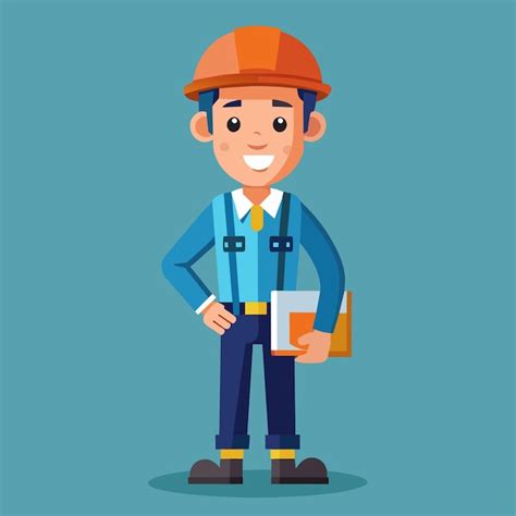 Building Inspector Vector Character In Flat Style Premium Ai