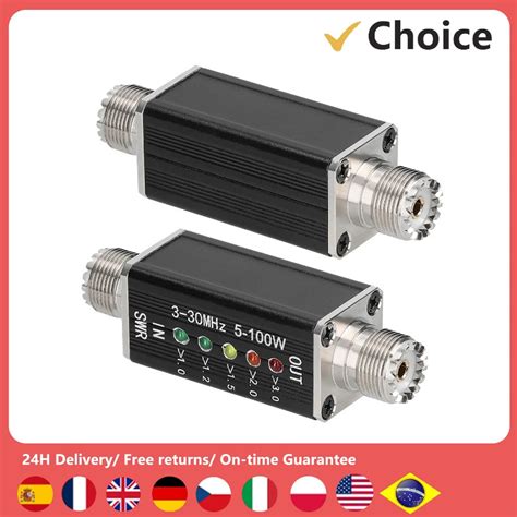 Led Swr Meter 3 30mhz Frequency Shortwave Standing Waves Indicator With 5 Leds M Female