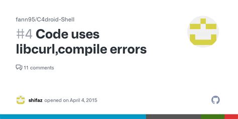 code uses libcurl compile errors · issue 4 · fann95 c4droid shell · github