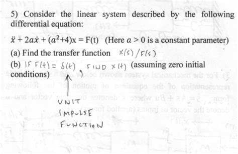 Solved Consider The Linear System Described By The Chegg