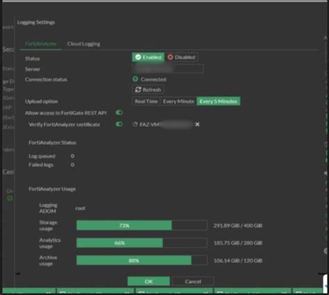 Technical Tip How To Enable Fortianalyzer Logging Fortinet Community