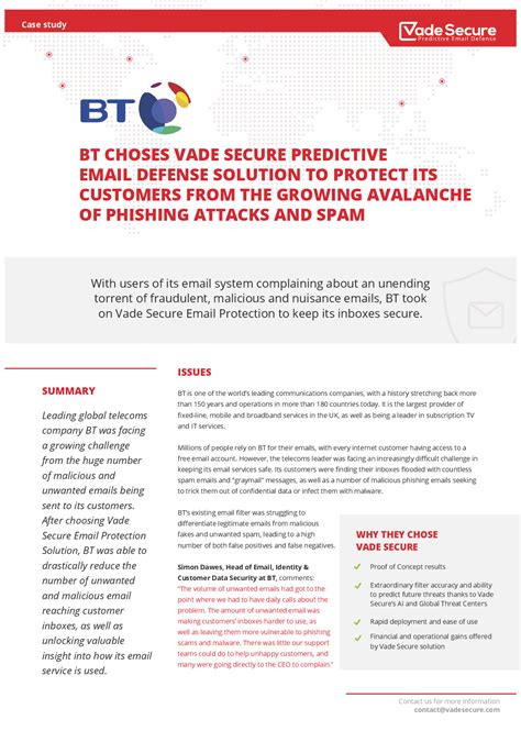 Bt Chooses Vade Secure Predictive Email Defense Solution To