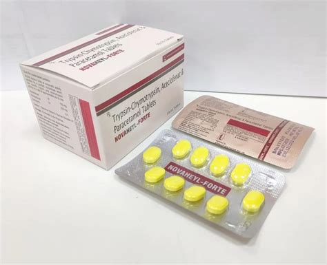 Novaheyl Forte Trypsin Chymotrypsin Aceclofenac And Paracetamol Tablets