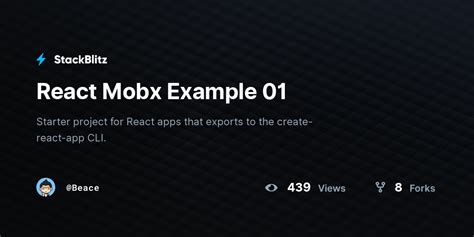 React Mobx Example 01 Stackblitz