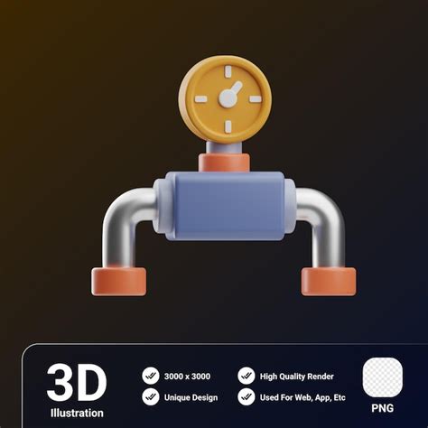 Premium Psd Engineering Object Water Meter 3d Illustration