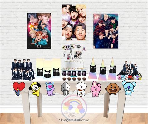 Kit Só Um Bolinho Festa Em Casa Personalizado BTS Elo7