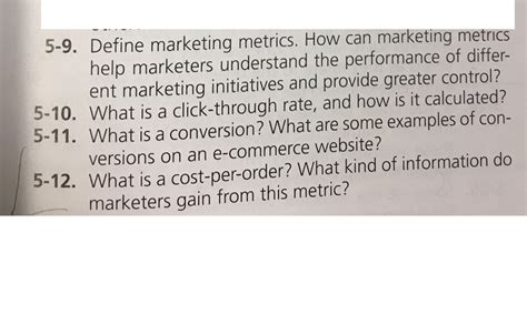 Solved 5 9 Define Marketing Metrics How Can Marketing