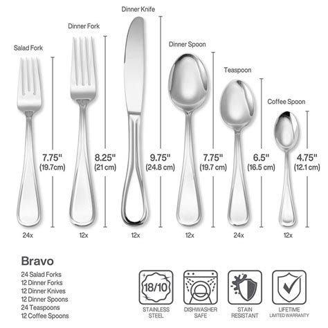 Bravo 101 Piece Flatware Set Service For 12 Flatware Set Stainless