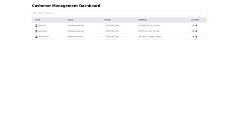 Customer Dashboard Free React Tailwind Component