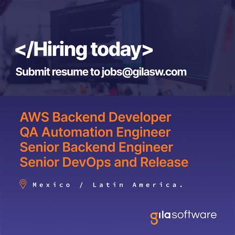Gila Software On Linkedin Hiringtoday Remotejobs Software Softwarecompany Applynow Aws Qa