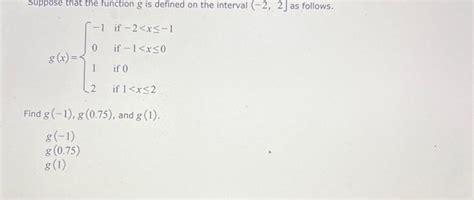 Solved Suppose That The Function G Is Defined On The Chegg Com