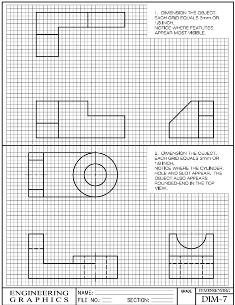 solved 1 dimension the object each grid equals 3mm or 1 8