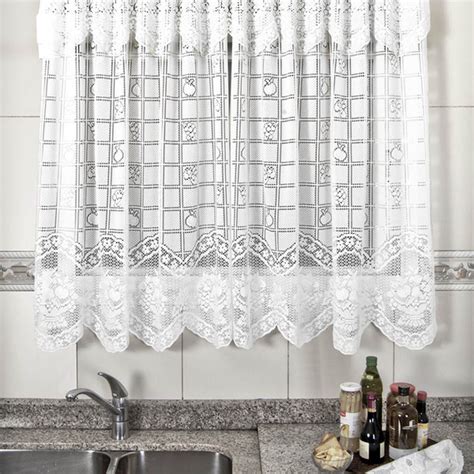 Cortina De Renda Copa E Cozinha Frutas Branco 2 20m X 1 20m P